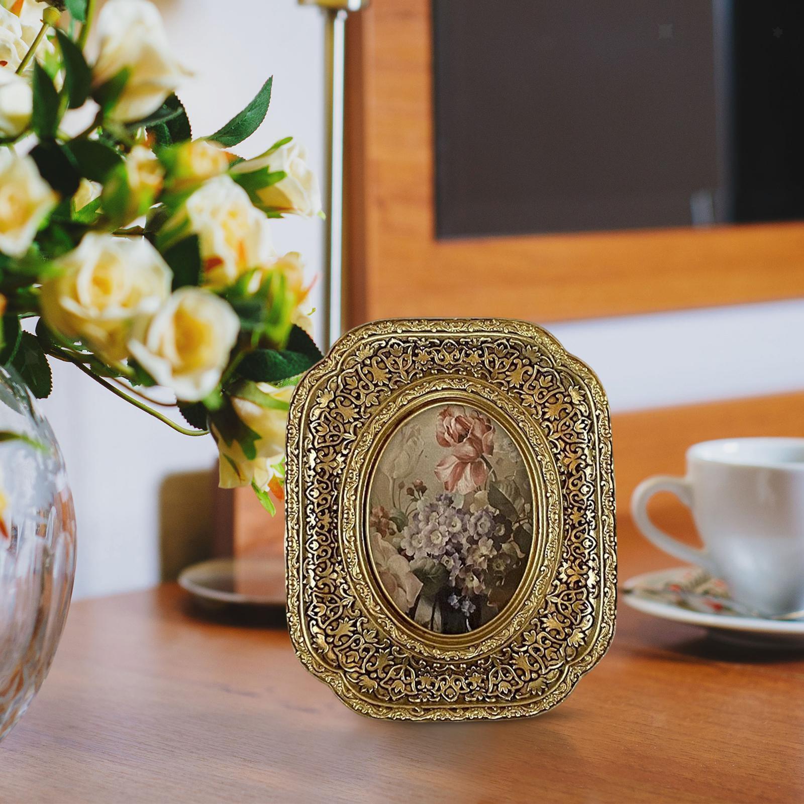 Antique Style Ornate Picture Frame, Tabletop Wall Hanging Display ...