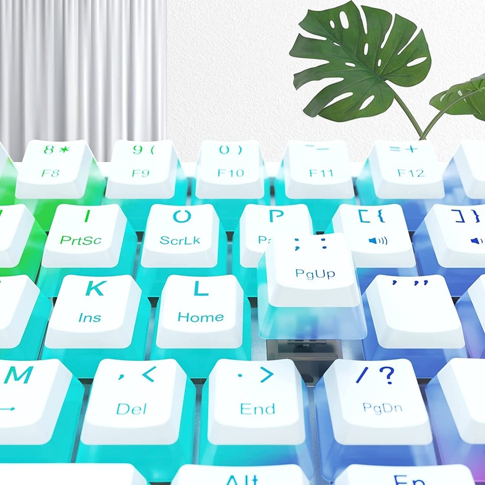 🔥STOGA White Mini Keyboard with Rainbow Blacklit, Wired Mechanical ...