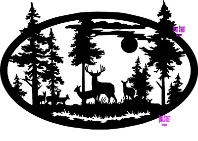 Beautiful Deer Scene Forest Wildlife Nature - Vinyl Decal Free Ship 554 ...