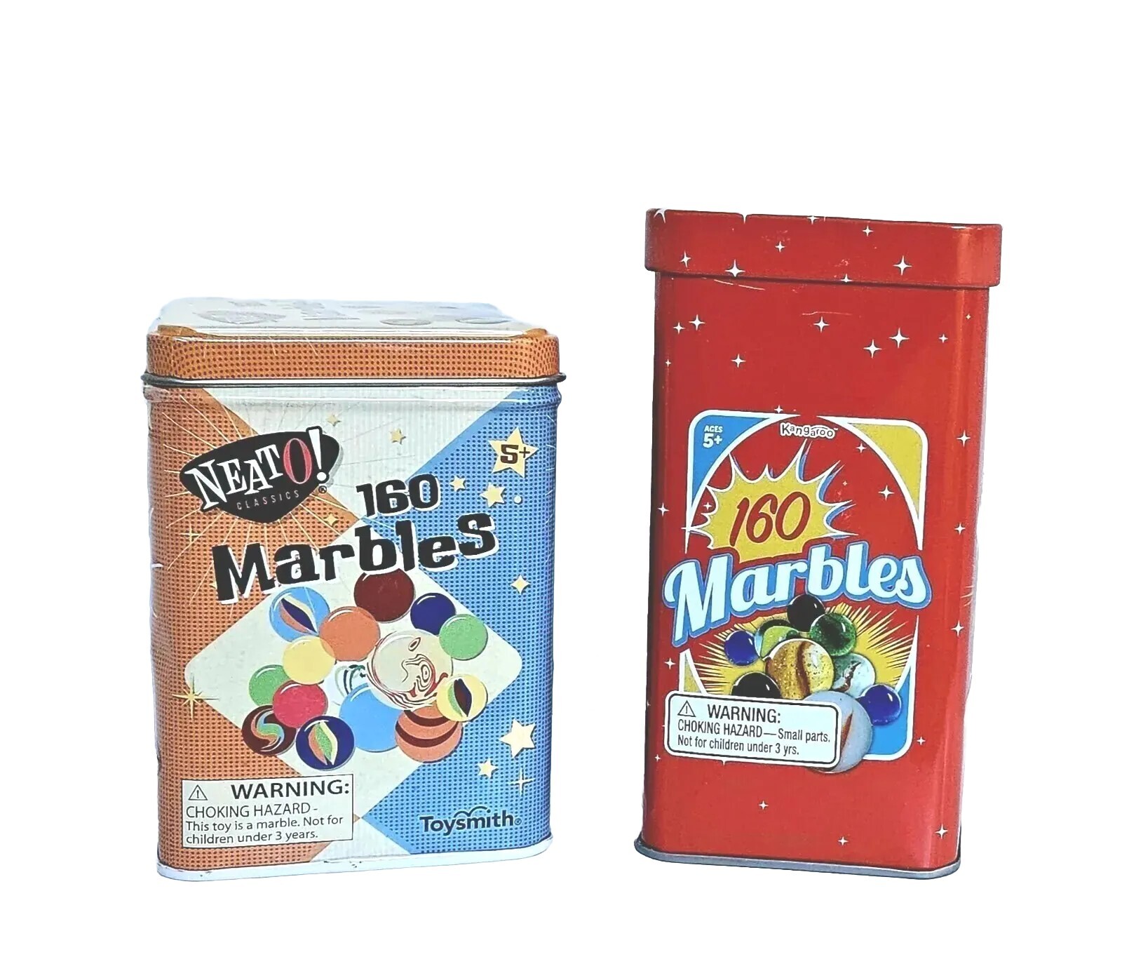 Neato Retro By Toysmith And Kangaroo Marble Storage Tins Lot Of 2 | eBay