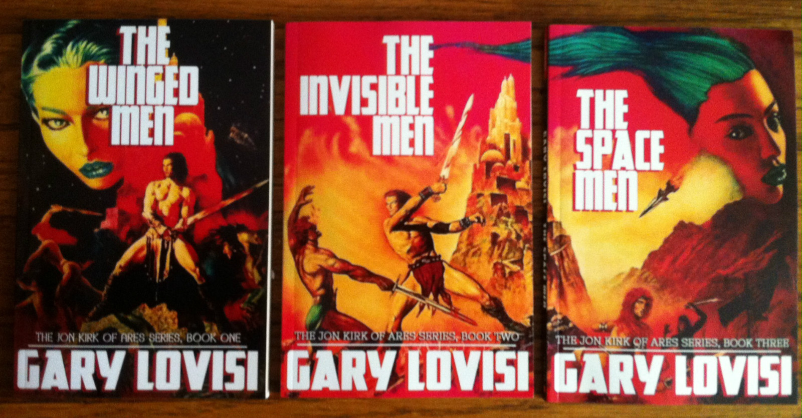 JON KIRK OF ARES TRILOGY by Gary Lovisi, all 3 US pulp sci-fi ERB type ...