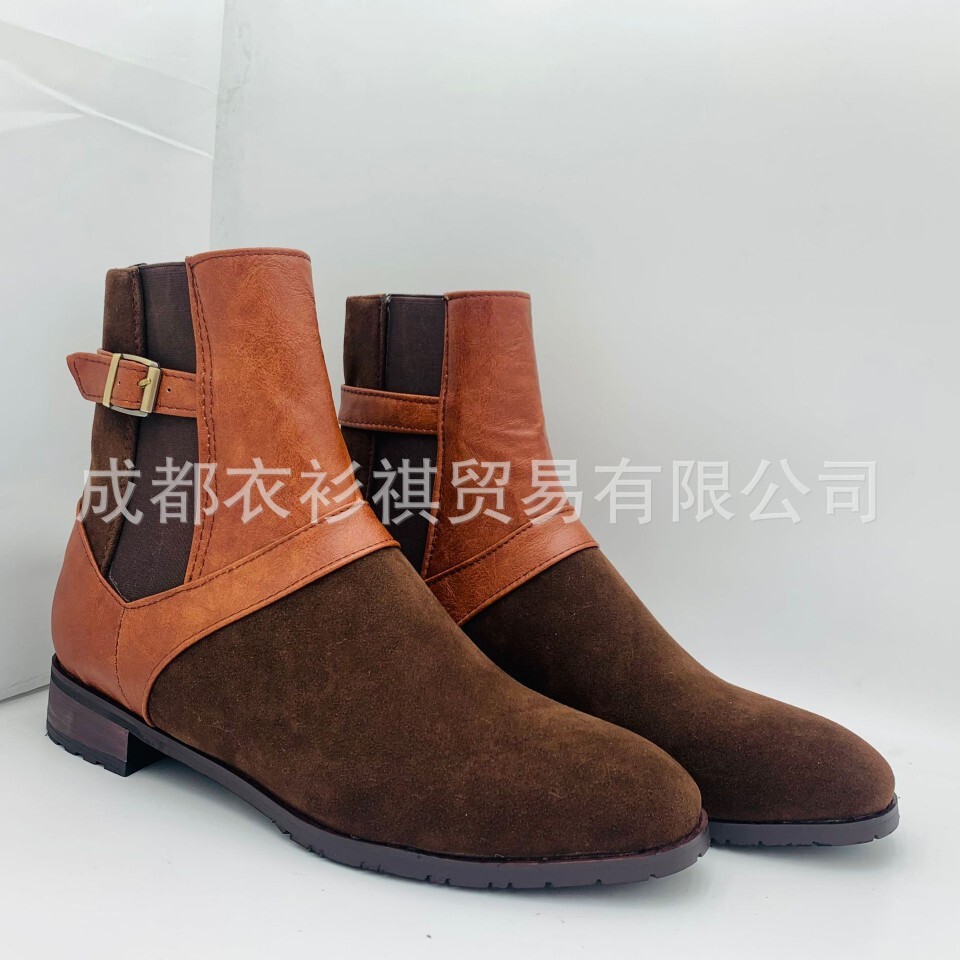 Western Cowboy Men's Motorcycle Chelsea Ankle Boots Punk British Style ...