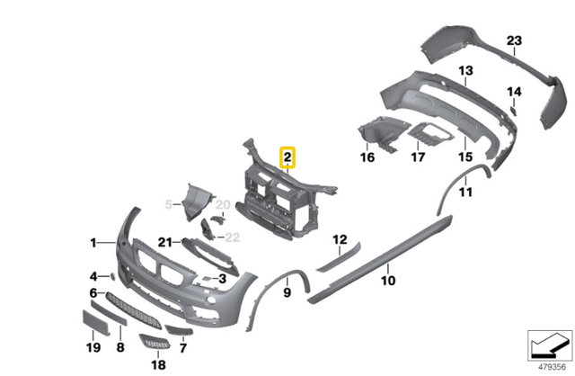BMW OEM 13-15 X1-radiator Core Support Bracket Panel 51648038058 for ...