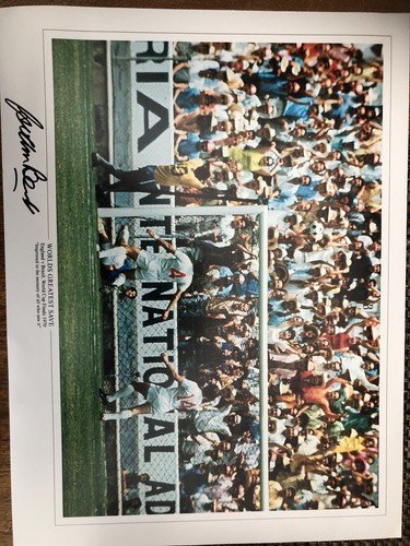 Hand signed A3 photo of Gordon Banks save from The Legend Pele in 1970 ...