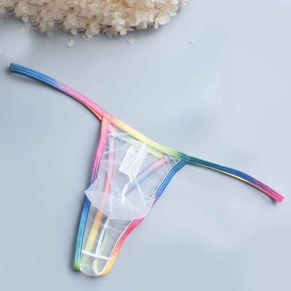 Sexy Männer Mesh G-String Slips Thong Bikini Unterwäsche T Back Beutel ...