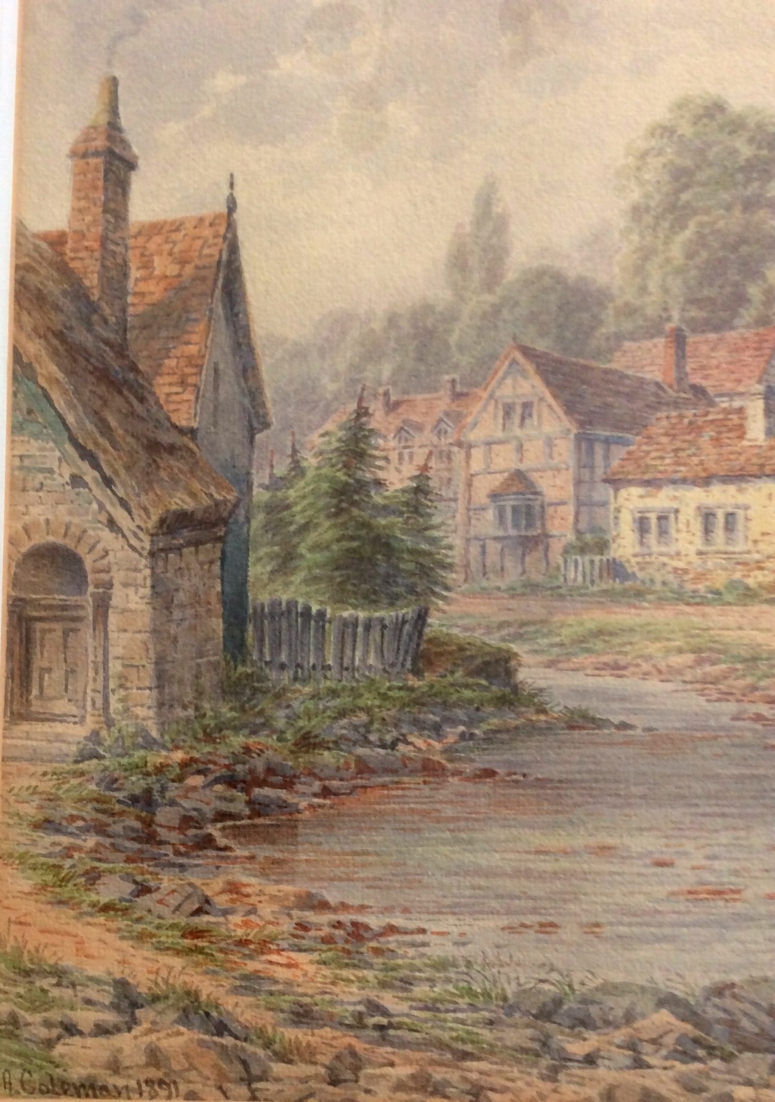 AMELIA COLEMAN, Watercolor, Landscape, Signed, Dated 1891, British | eBay