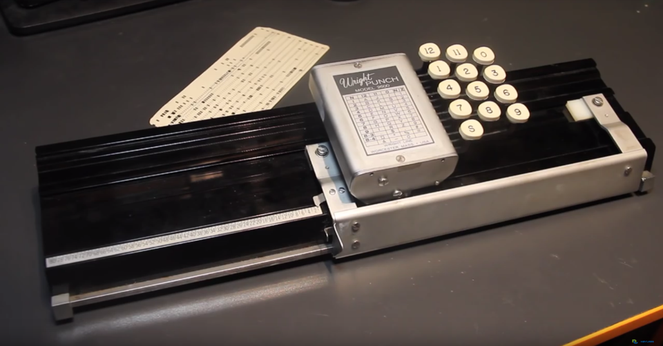 2x VINTAGE MAINFRAME COMPUTER Perforated PUNCH CARDS. IBM 80-column ...