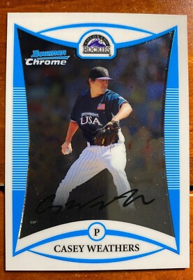 2008 Bowman Chrome Draft Prospects #BDPP100 Casey Weathers FG Colorado ...