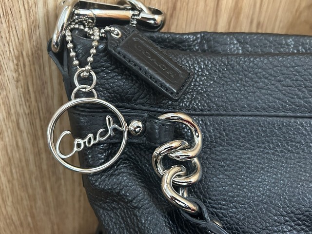 Coach F17165 Brooke Metallic Gunmetal Leather Convertible Shoulder Bag ...