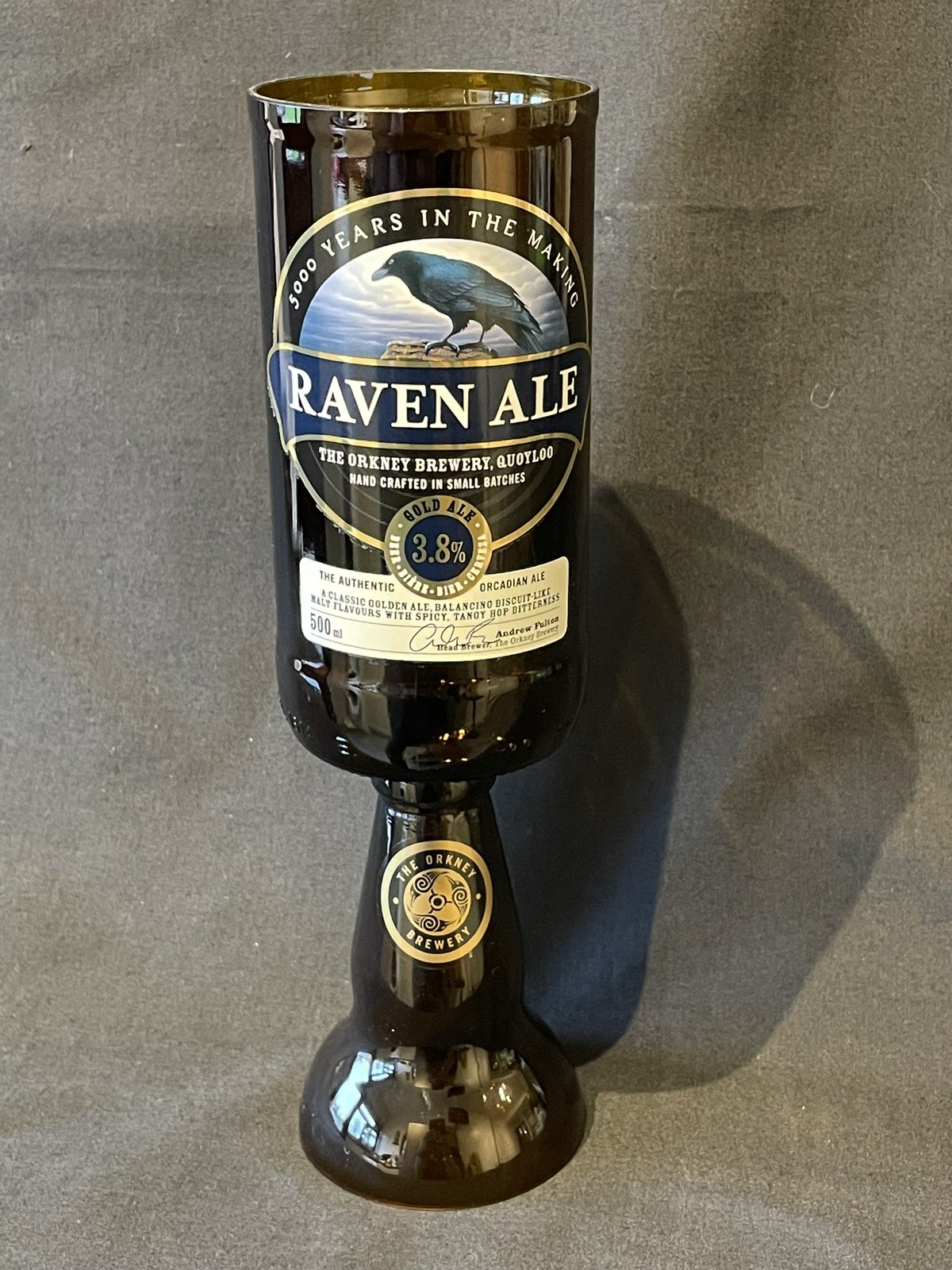 RAVEN ALE/BEER - ORKNEY ISLAND -SCOTLAND- CHALICE GLASS GOBLET - 100% ...