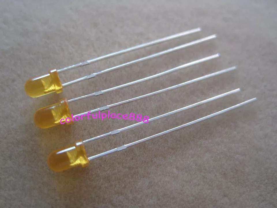 3mm Diffused Red Yellow Blue Green White Orange Warm White Round LED ...