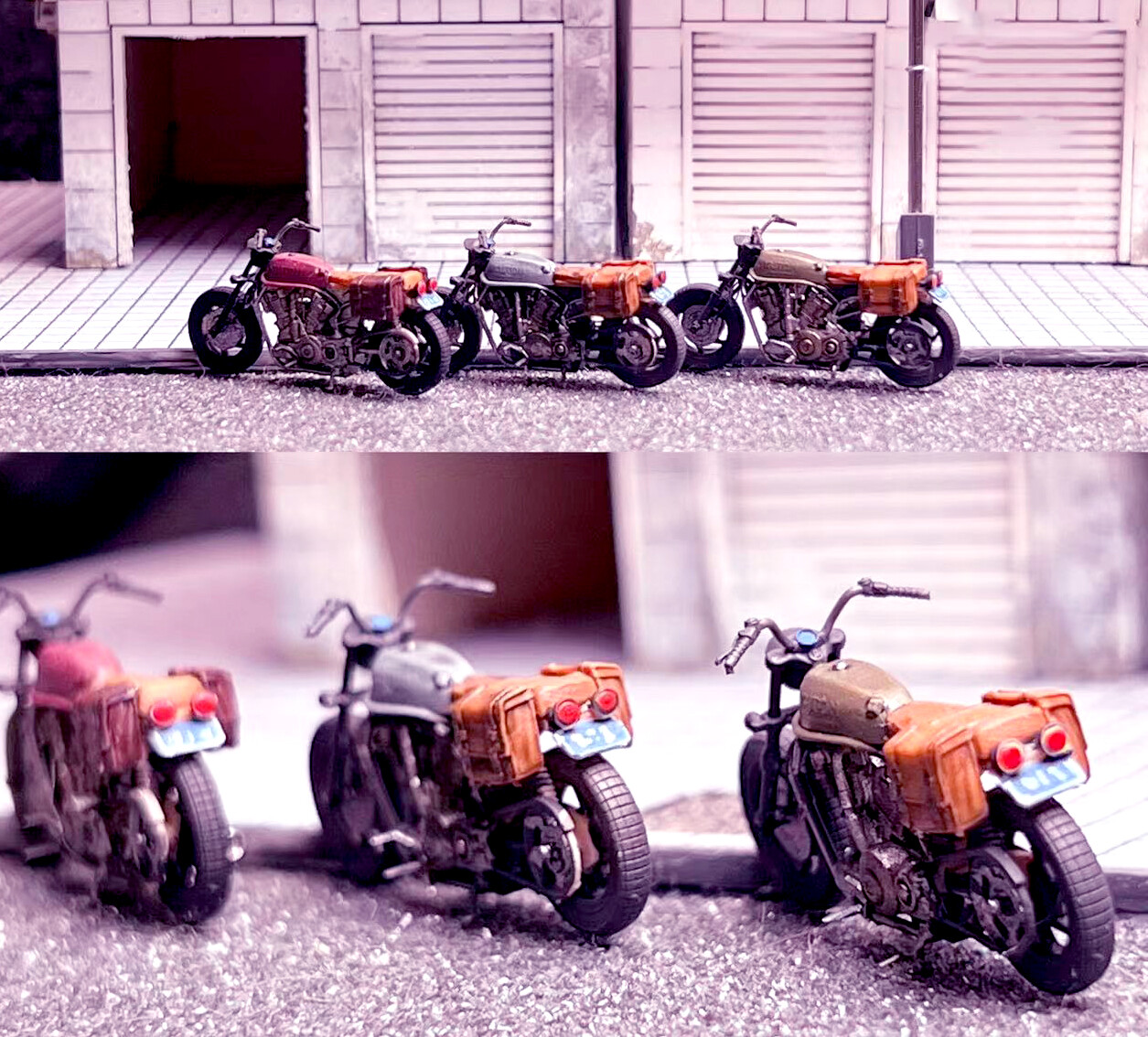 1/64 The USA Throwback Motorcycle 3D Print people TOY fit 1:64 car mini ...