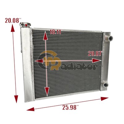 2 Rows For Double Pass 19" x 26" Chevy SBC 350 High Performance Cooling ...