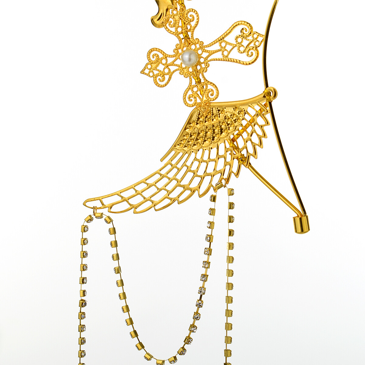 Baroque Lady Halo Crown with Cross Wing Golden Goddess Halo Headpiece ...