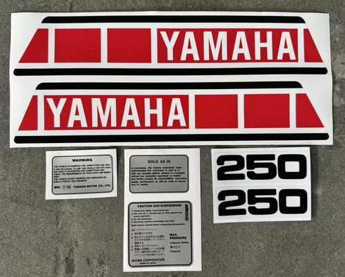 Yamaha 1979 YZ250F Full Decal Set / Sticker Kit / Yamaha Speed Blocks ...