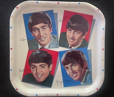 The Beatles 13" Original 1964 Serving Plate Tray w/sticker On The Back ...