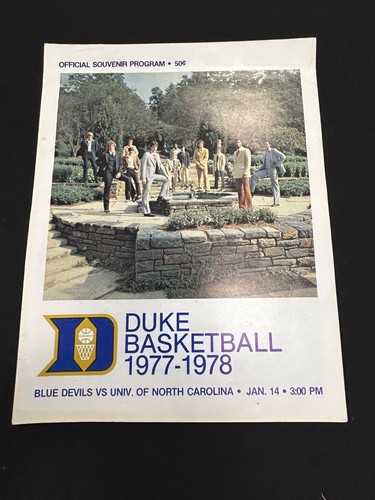 1978 Duke vs North Carolina NCAA Basketball Program | eBay