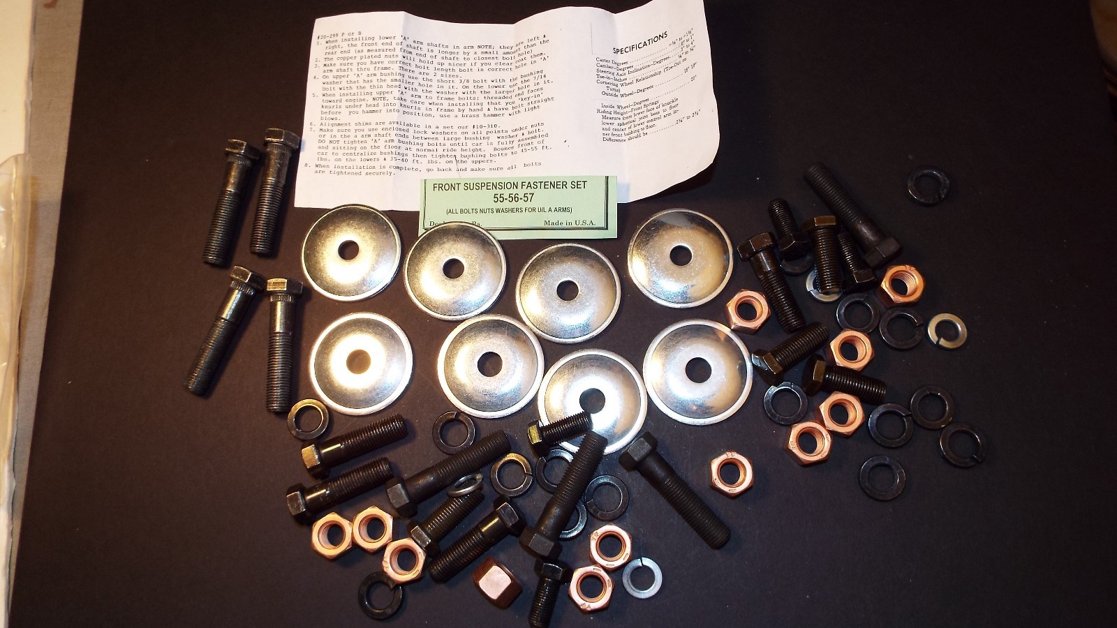 1955 55 1956 56 1957 57 CHEVROLET CHEVY FRONT SUSPENSION BOLT KIT, USA ...