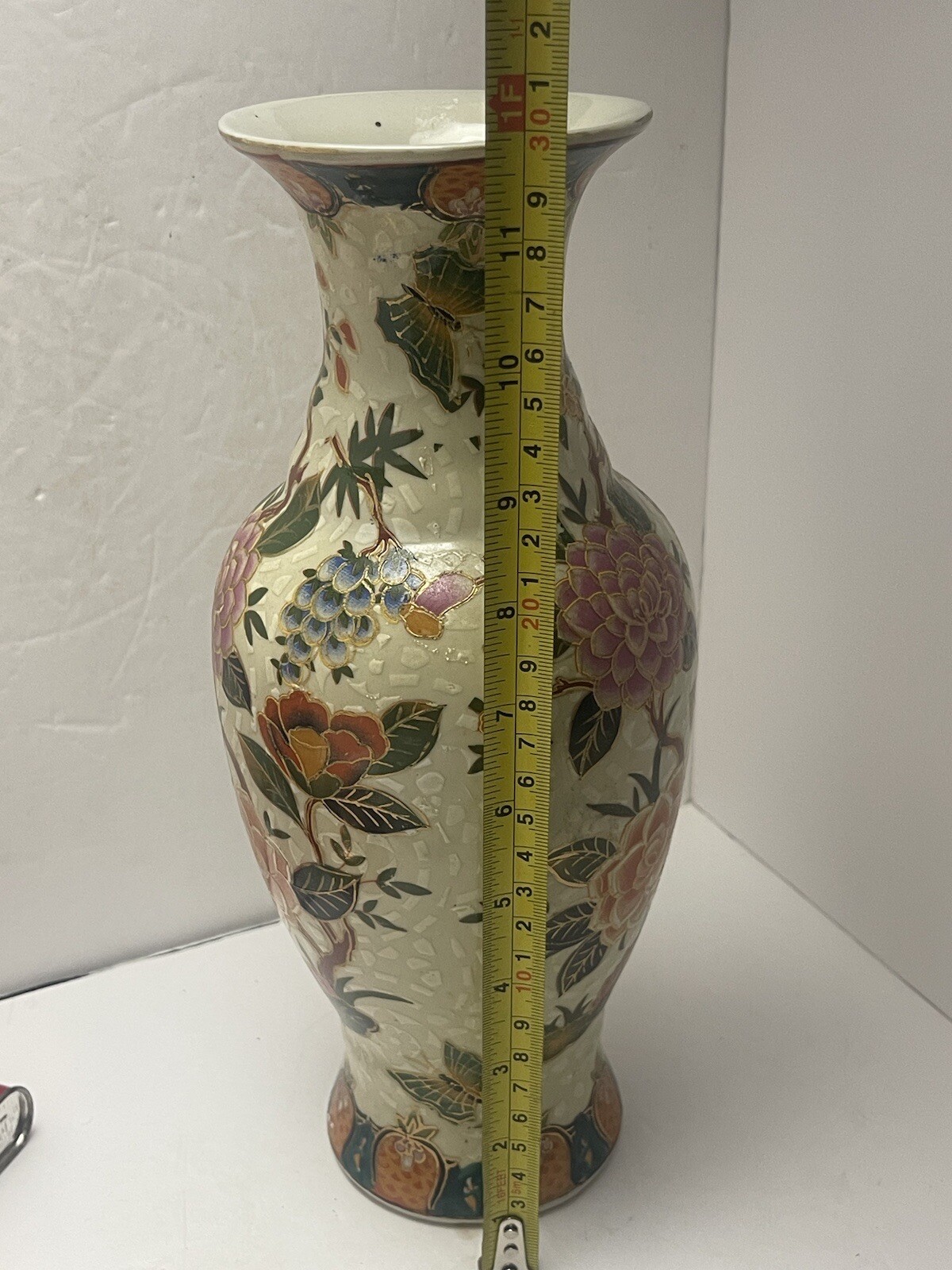 Beautiful flowered Chinese 12 inch vase | eBay