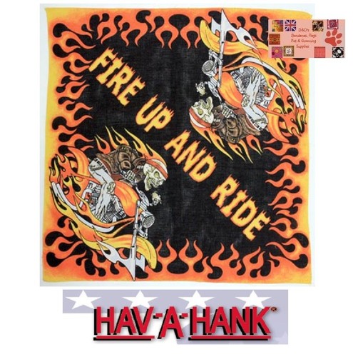 FIRE UP&RIDE Skeleton SKULL Fire Chopper Biker BANDANA Head Face Neck ...