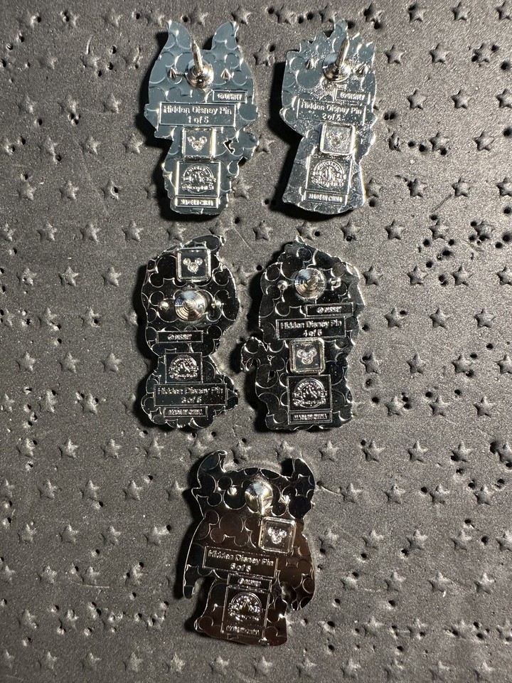 2024 NEW WDW Hidden Disney Hidden Mickey Pin Set of 5 - Villains | eBay