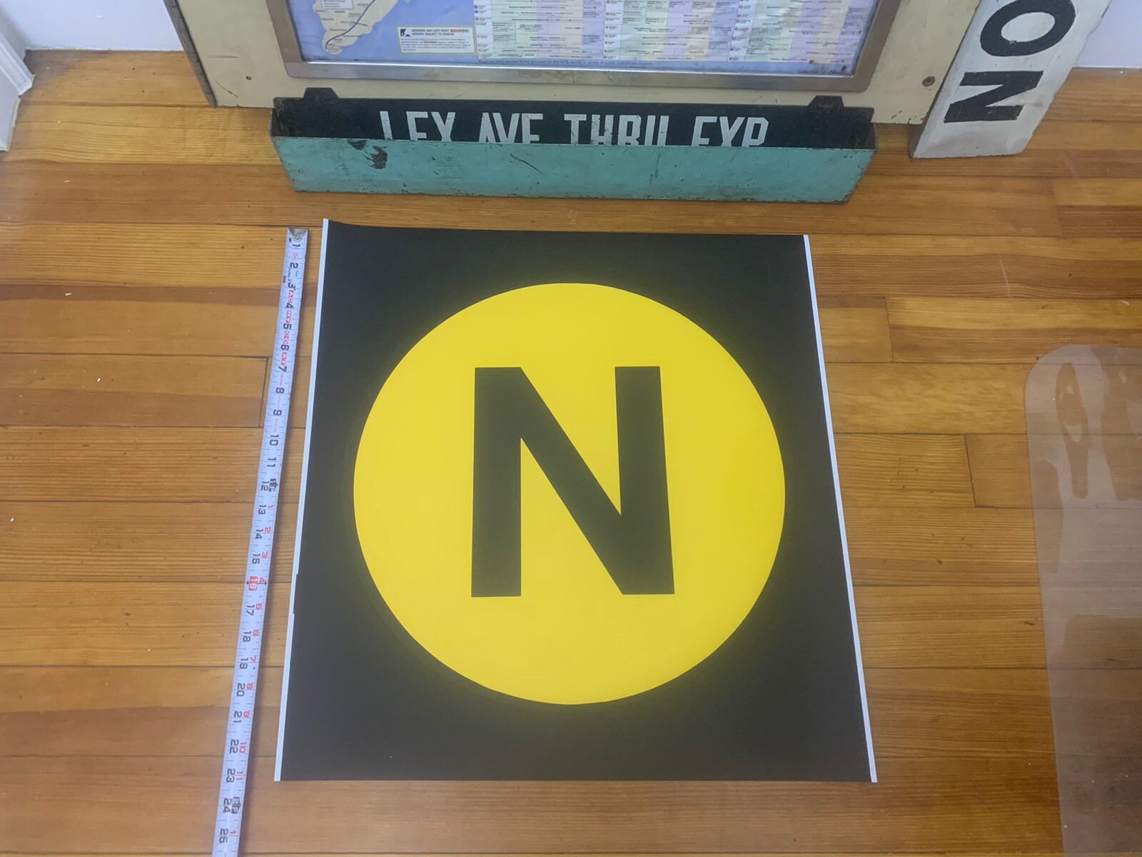 23X22 VINTAGE R68 NYC NY SUBWAY ROLL SIGN N TRAIN SEA BEACH CONEY ...