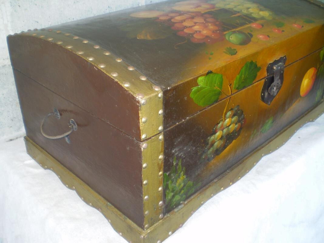 Vintage dome top style storage toy box chest italian treasure chest ...
