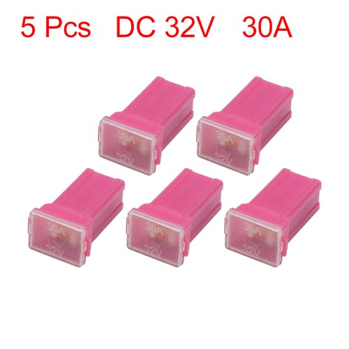5pcs DC 32V 30A Pink Plastic Female Terminal PAL Cartridge Fuses for ...