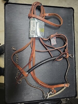 Bridal Set CR953B BROWN HORSE BRIDLE SET Hackamore loop reins By ...