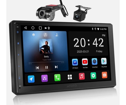 7" Double Din Car Stereo w/ Backup Camera & DVR Dashcam, CarPlay ...