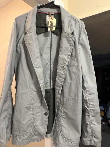 Relwen Flyweight Flex Blazer L large Light Steel blue gray mens jacket ...