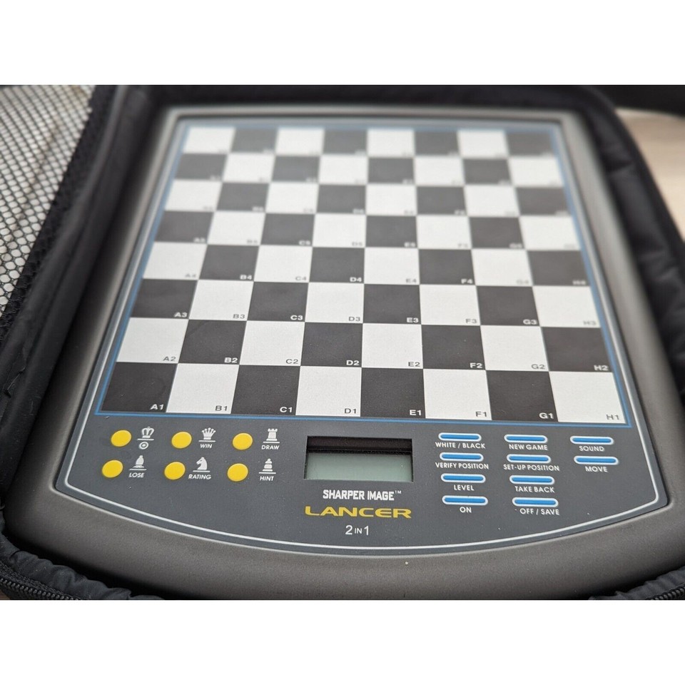 Sharper Image Lancer 2 in 1 Electronic Computer Chess Checkers Game ...