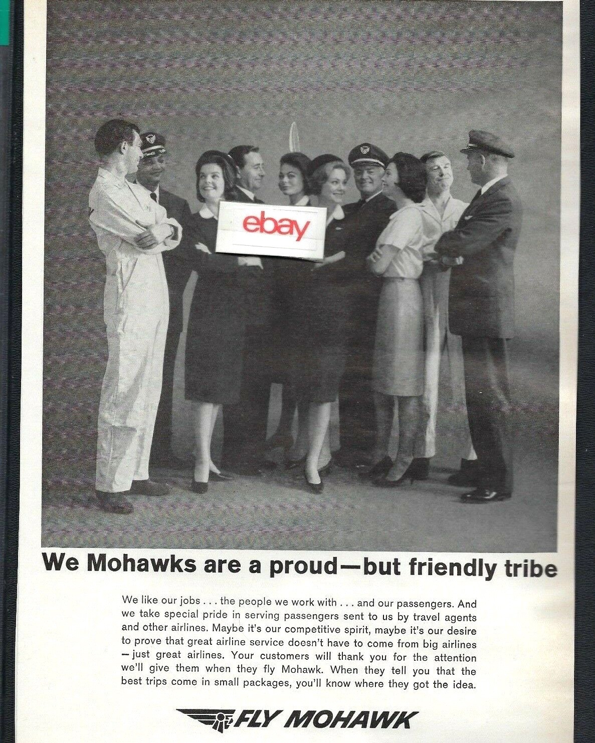 MOHAWK AIRLINES 1962 WE MOHAWKS ARE A PROUD-BUT FRIENDLY TRIBE ...