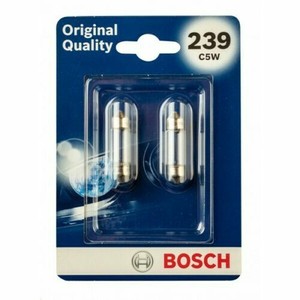 2x BOSCH Light Number Plate Bulb 239 Festoon 5W 12V Twin Pack | eBay