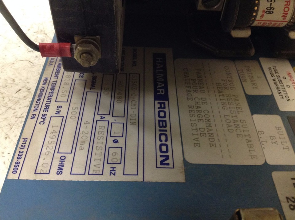 Halmar Robicon 5150Z-C-CM1-DIN 480 VAC 1 Phase 50 Amp Controller ...