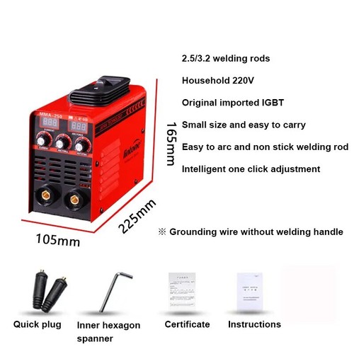 MMA-250 Portable Arc Welding Machine Small Electric Welder Dual Display ...