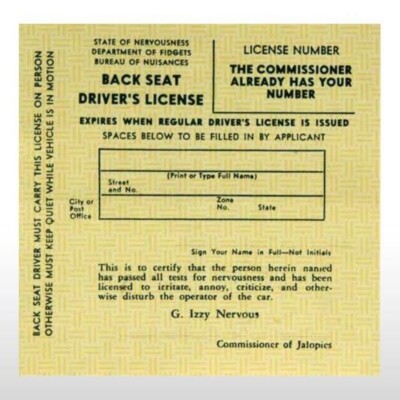 Fake Back Seat Driver's License - Jokes, Gags and Pranks - Fake License ...