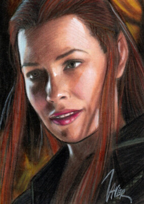 Lord of the Rings TAURIEL Elf TOLKIEN SKETCH Card Open edition PRINT ...
