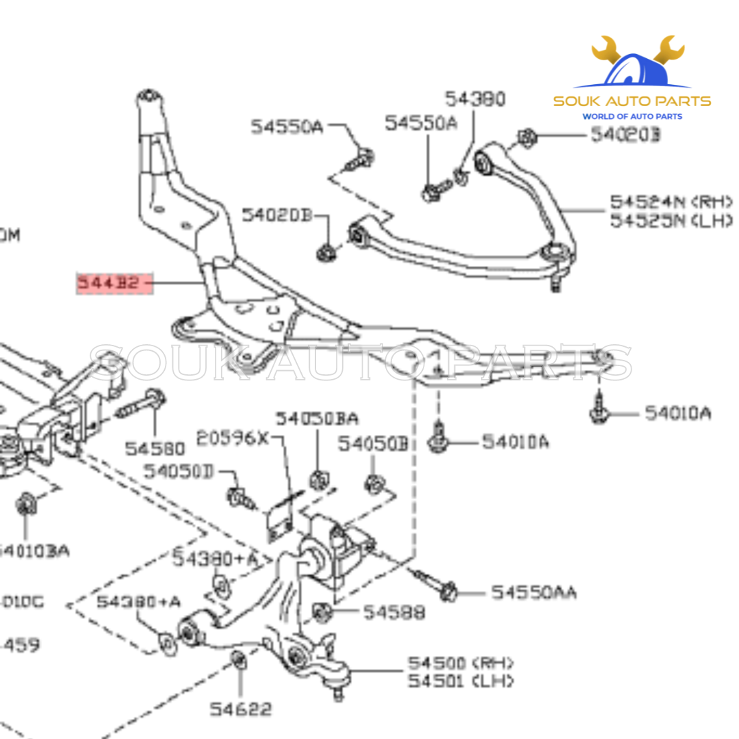 544B2-EG300 Genuine Nissan BAR ASSY-CROSS, FRONT OEM | eBay