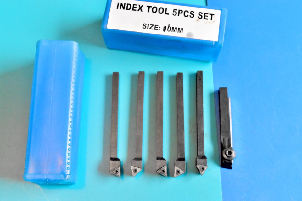 5 Piece 10mm INDEXABLE LATHE TOOL SET + PARTING TOOL *Not Unimat 3 or ...