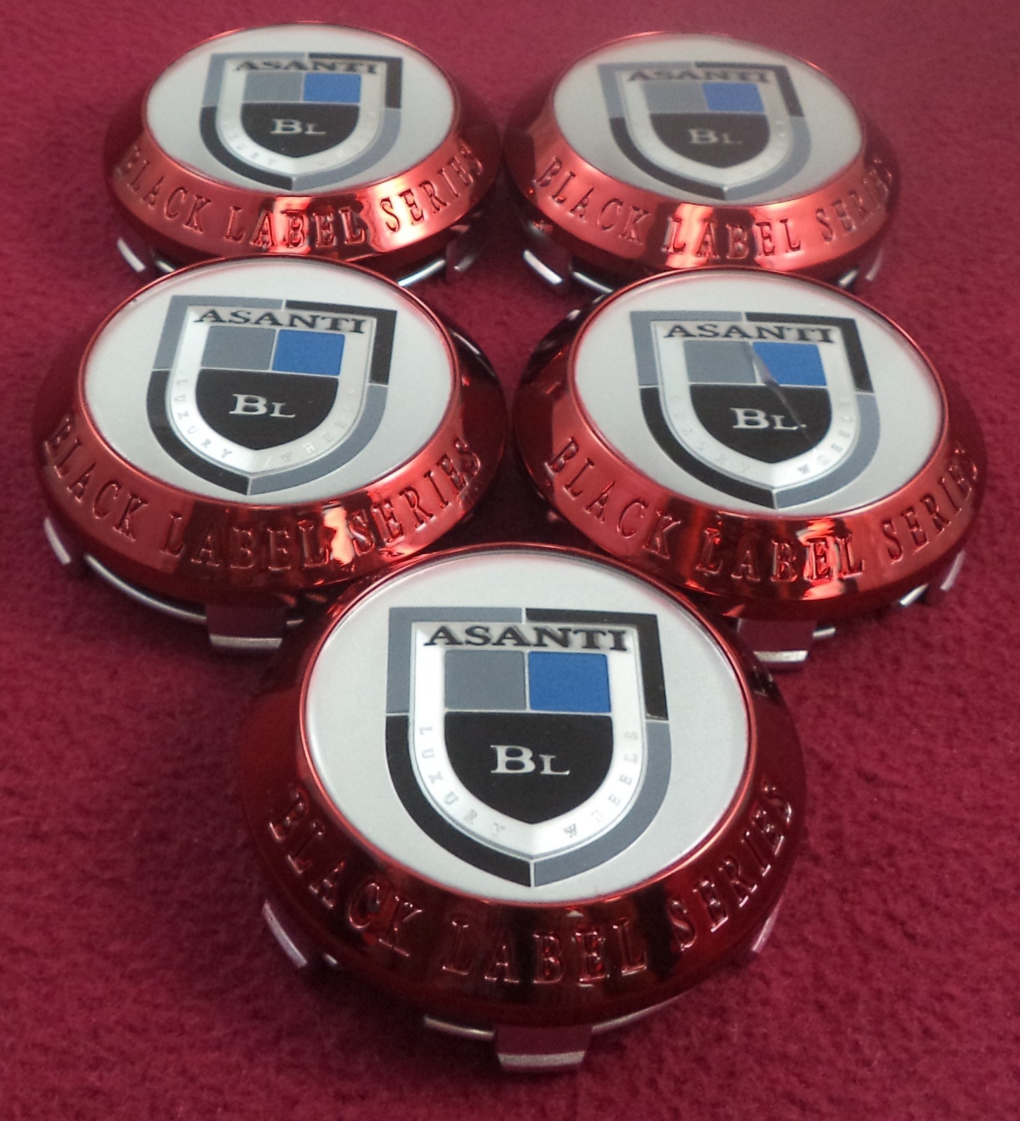Asanti Wheels Anodized Red Custom Wheel Center Caps Set of 5 # 743C01 ...