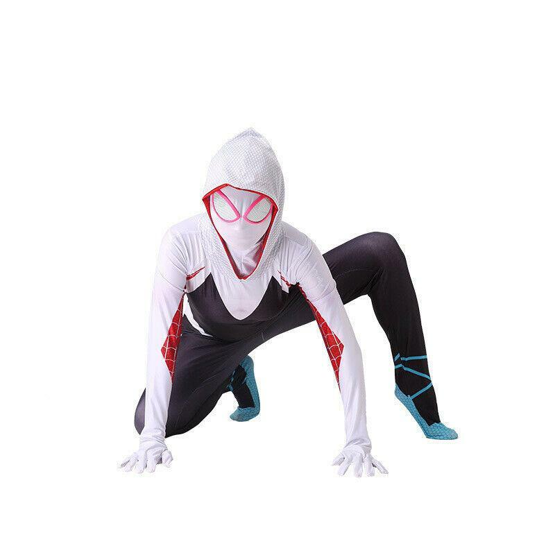 Spider Gwen Stacy Kids Costume Spiderman Halloween Cosplay Party ...