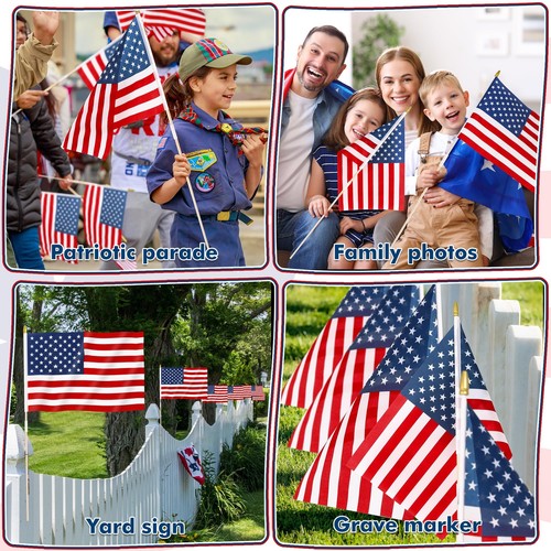 12 Pcs 12x18 In American Flags for Outside 4th of July Grounded ...