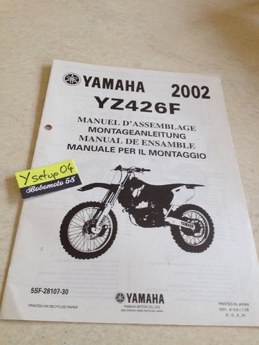 Yamaha YZ426F 2002 YZ426 F YZ 426 Setup Manuale Montaggio Preparazione ...