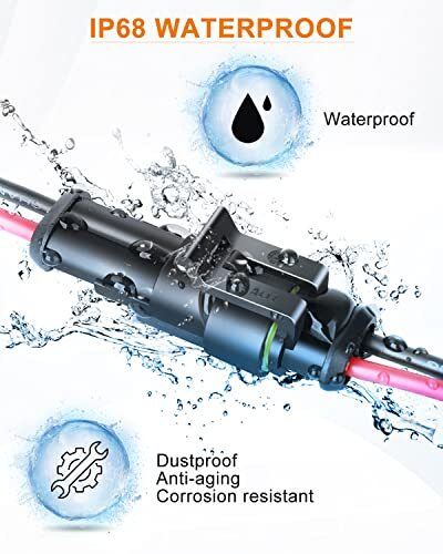 2 Pin Connector Waterproof 16 AWG 2 Wire Connectors Automotive ...