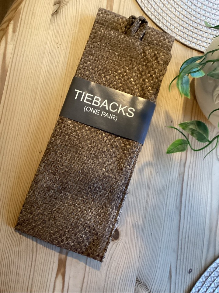 NEW One Pair Of Curtain Tie Backs Sage Green/Mocha | eBay UK