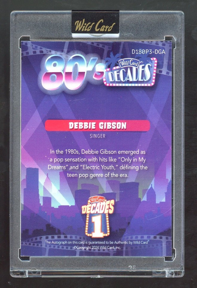 Debbie Gibson 2024 Wild Card Decades 80's autograph 1/1 Singer ...