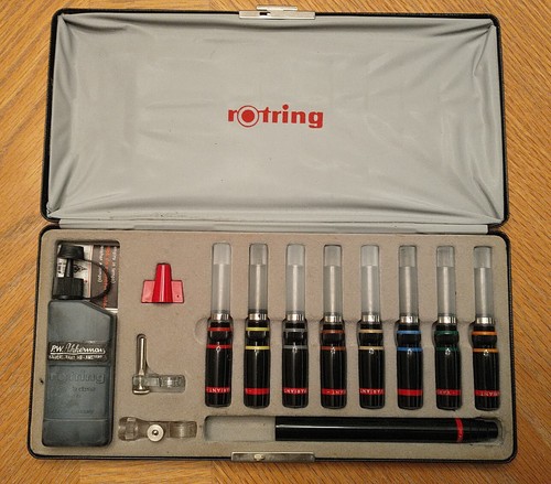 Vintage Rotring Variant Technical Ink Pen Set of 8 Made In West Germany ...