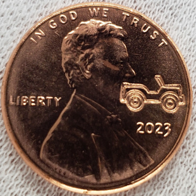 2023 Lincoln Shield 1C Cent Penny Vintage Jeep Truck Car Counterstamp ...