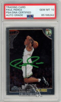 Paul Pierce 1998-99 Topps Chrome Autograph Rookie Card #135 PSA/DNA 10 ...
